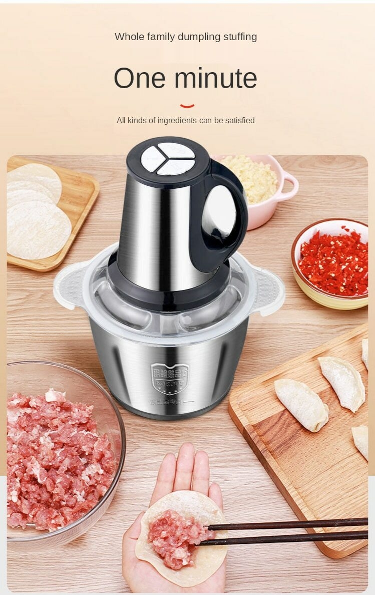 Cooking 5L 1200W Hachoir Cuisinier Robot Broyeur INOX 3 Vitesse Hachoir ...