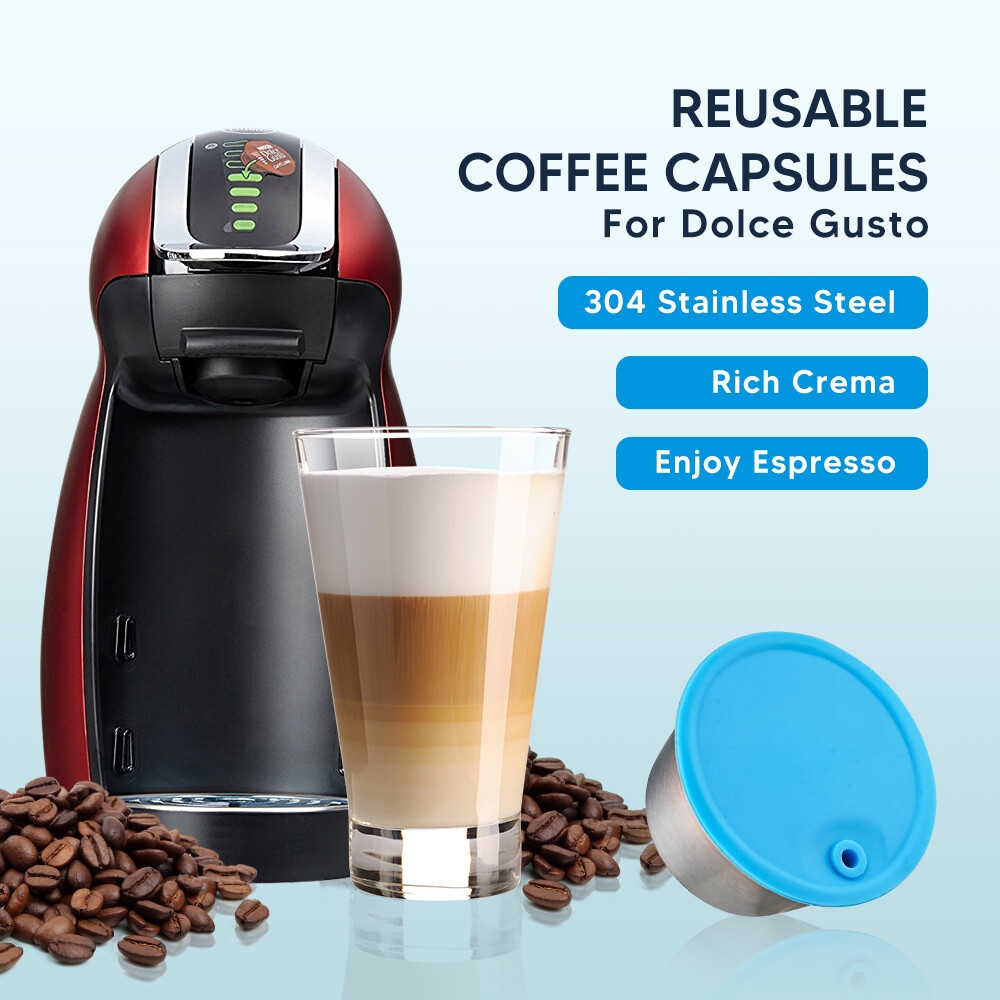 capsule de café rechargeable Dolce Gusto en acier inoxydable couvercle en silicone Fiche ...