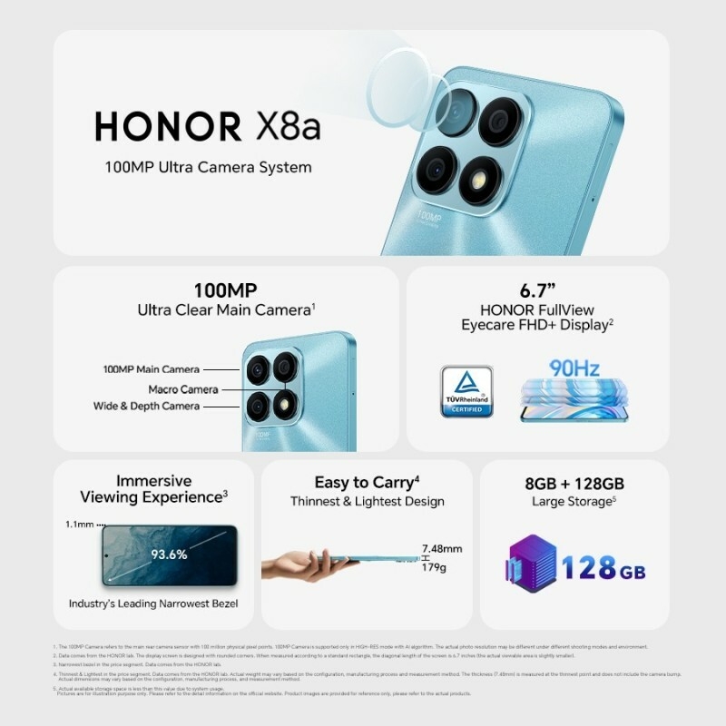 Honor X8A (6GB -128GB) Qualcomm Snapdragon 680 -5000 mAh - 100 MP- NFC ...