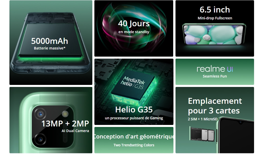 realme C11 (64+4 Gb) 6.5" -Dual Sim - 5000mAh - 13Mp+2Mp AI double ...