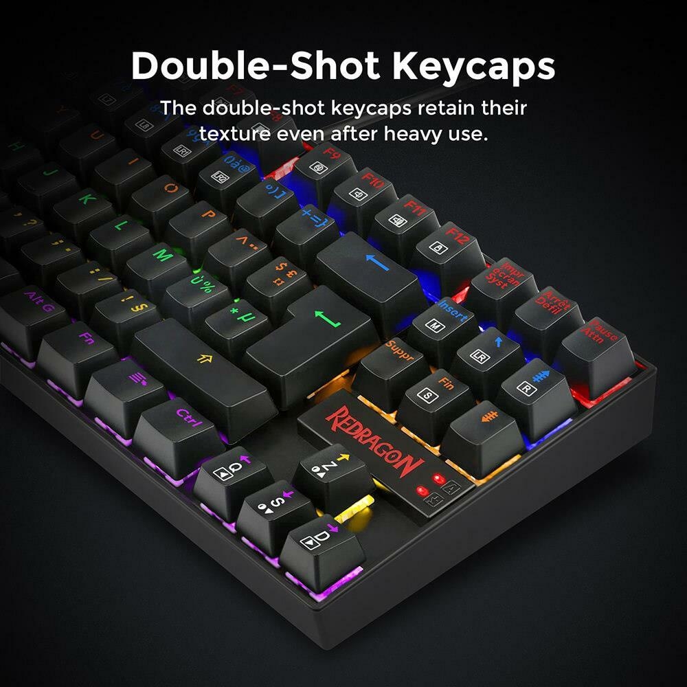 Redragon K552 Rainbow Backlight TKL Compact 88 Touches AZERTY FR - Red ...