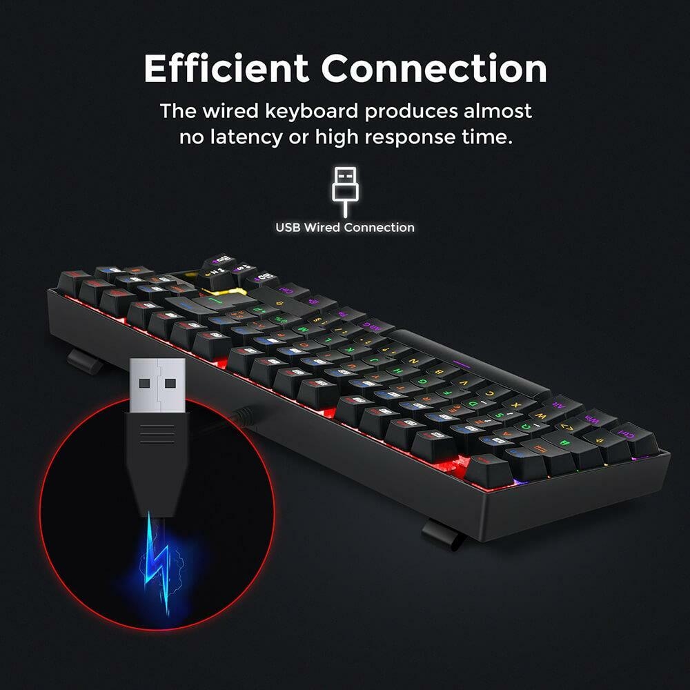 Redragon K552 Rainbow Backlight TKL Compact 88 Touches AZERTY FR - Red ...