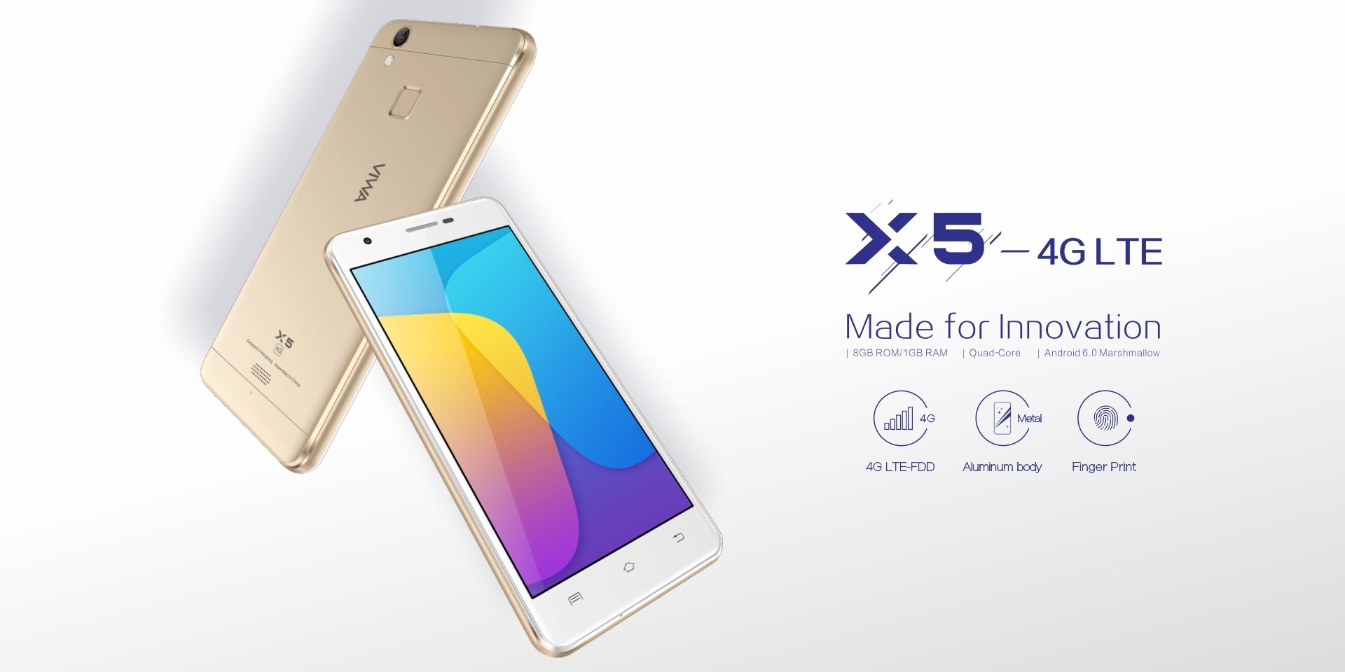 viwa X5 - 5" - 4G - 8Go - 1Go - Android - Empreinte digitale - Rose ...