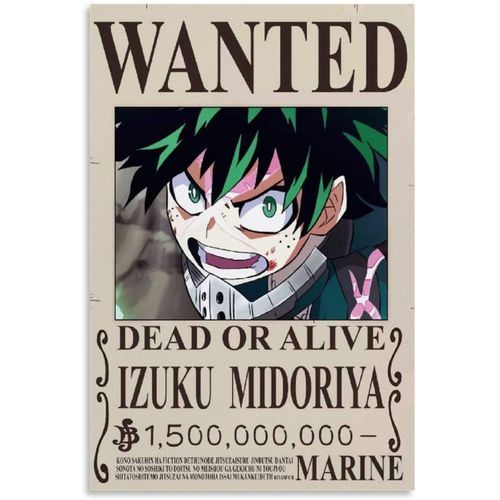 Generic Hero Academia MHA Wanted Poster Izuku Midoriya et décoration ...