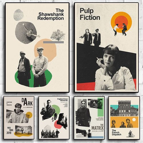 Generic 6 poster A5 80s Vintage Nordic Pop Movie Poster Album Pulp ...