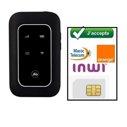 Jio Modem 4G LTE JioFi WD680+ WiFi Hotspot avec batterie 2100mAH 10 ...