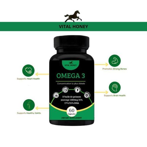 Generic Oméga-3 Huile de Poissons 60 Capsules VITAL HONEY à prix pas ...