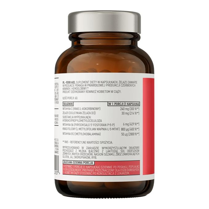 Osavi Pharma Ferr Aid – 60 Capsules | Fer, Vitamines B6, B12, Acide ...