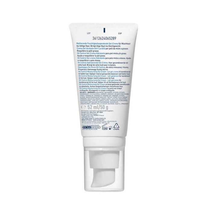 Cerave Gel-crème Hydratant Oil Control Visage 52 Ml à prix