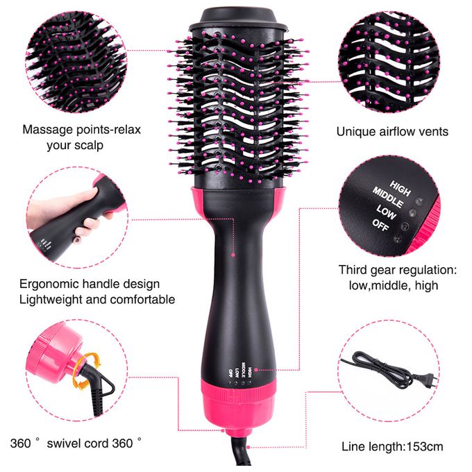 One Step Brosse Soufflante 1200W 4en1 Sèche-Cheveux Brosse Lissante ...