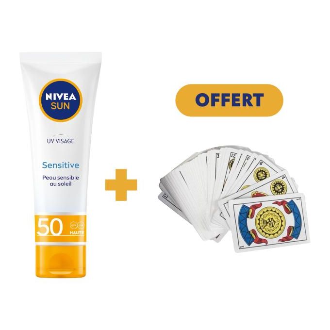 NIVEA SUN Écran Solaire Visage Sensitive SPF50 50ml à prix pas cher ...