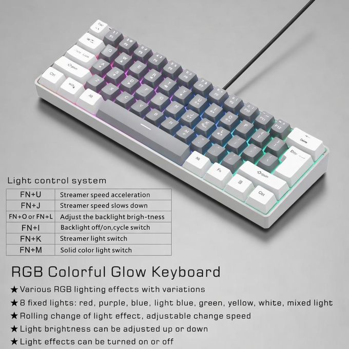 Jedel Mini clavier mécanique pro rétroéclairage LED RGB