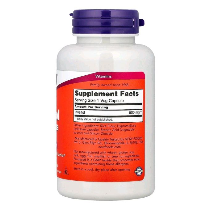 Now Inositol 500mg 100 capsules à prix pas cher