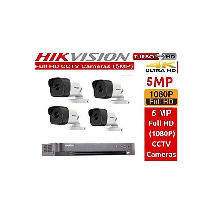 Hikvision Pack Caméras de surveillance 5MP Contient 4 Cameras Etanches ...