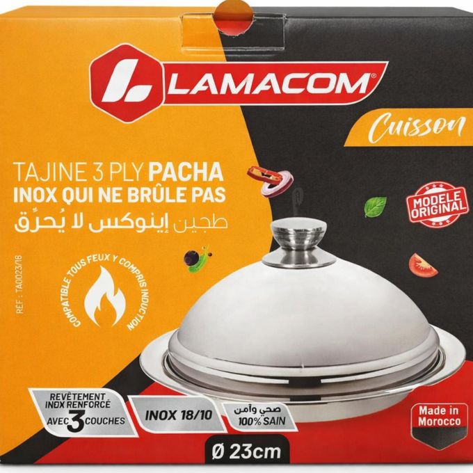 Generic Tajine Inox 3 Ply Pacha Ø 23 cm – Inox 18/10 Anti-Brûlure à ...