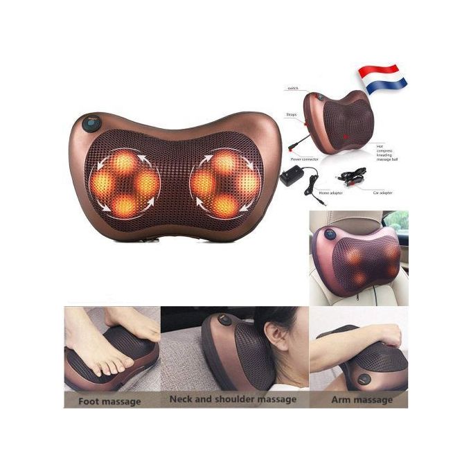 Generic Coussin De Massage Shiatsu Avec 8 Rouleaux 3d Masseur Oreiller