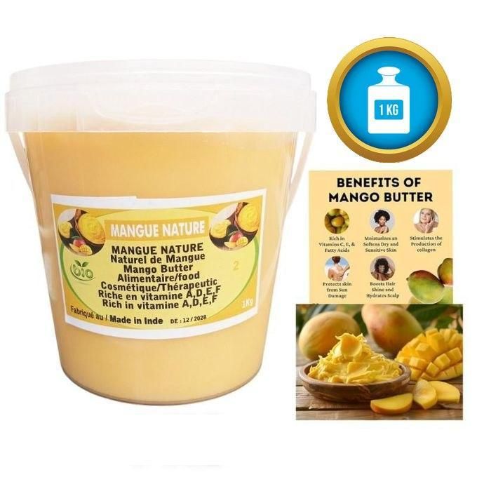 Bio Beurre de mangue 100 % naturel cosmétique 1 kg Pur