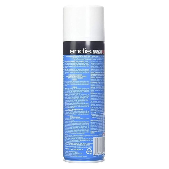 Andis Spray 5 en 1 (439 g) + Huile 118ml Cool Care Plus désinfectant ...