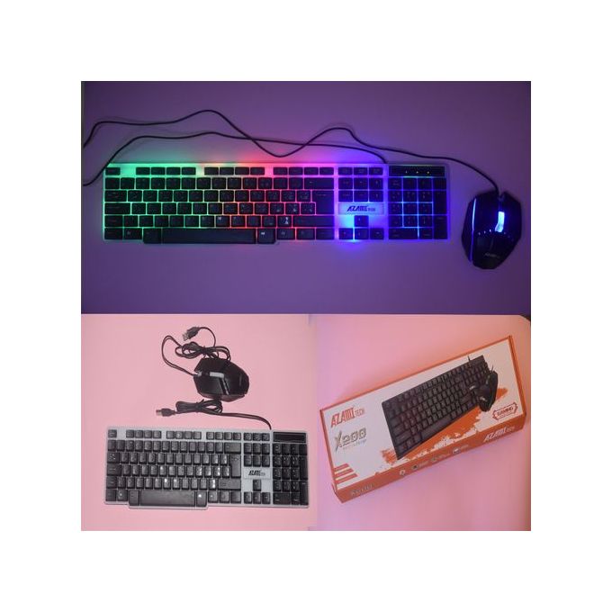 Azami Tech Clavier et souris rétro-éclairé LED Combo GAMING RGB