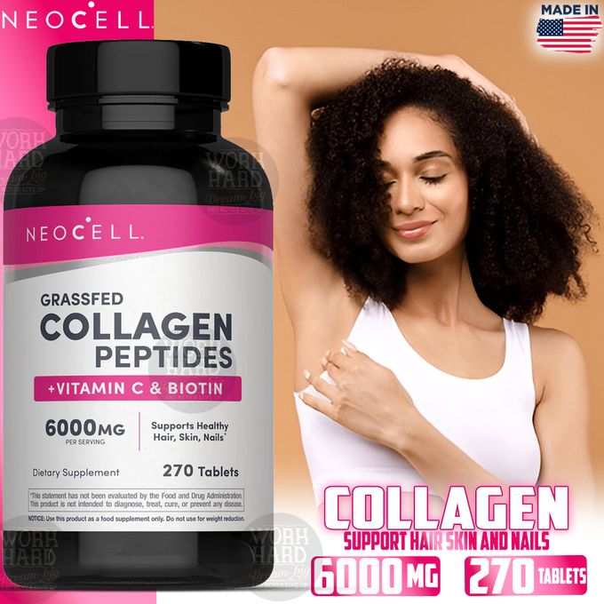 Neocell Grassfed Collagen Peptides +Vitamine C et Biotine 6000mg 270 ...