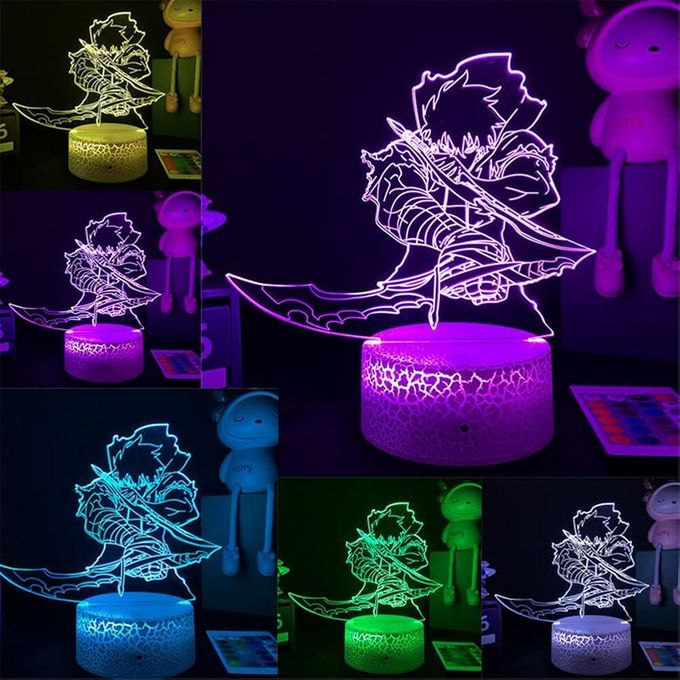 Generic Anime Led Light Solo Leveling Acrylic Glowing Stand Sung Jin ...