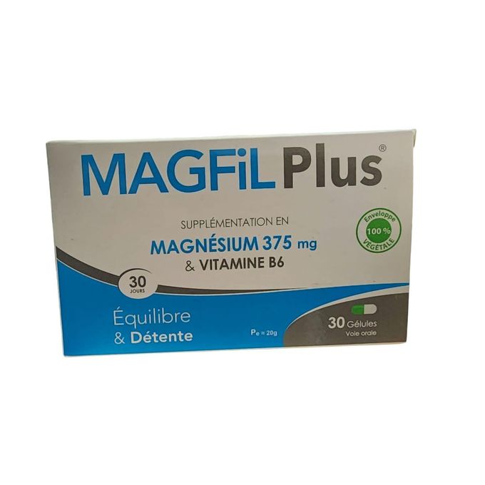 MAGFIL Plus Magnésium 375mg+Vitamine B6 30Gélules à prix