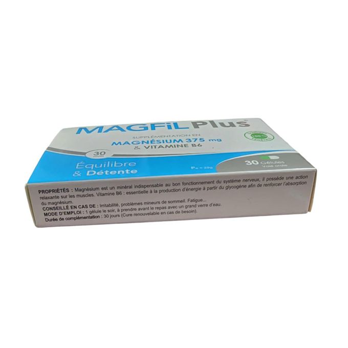 MAGFIL Plus Magnésium 375mg+Vitamine B6 30Gélules à prix