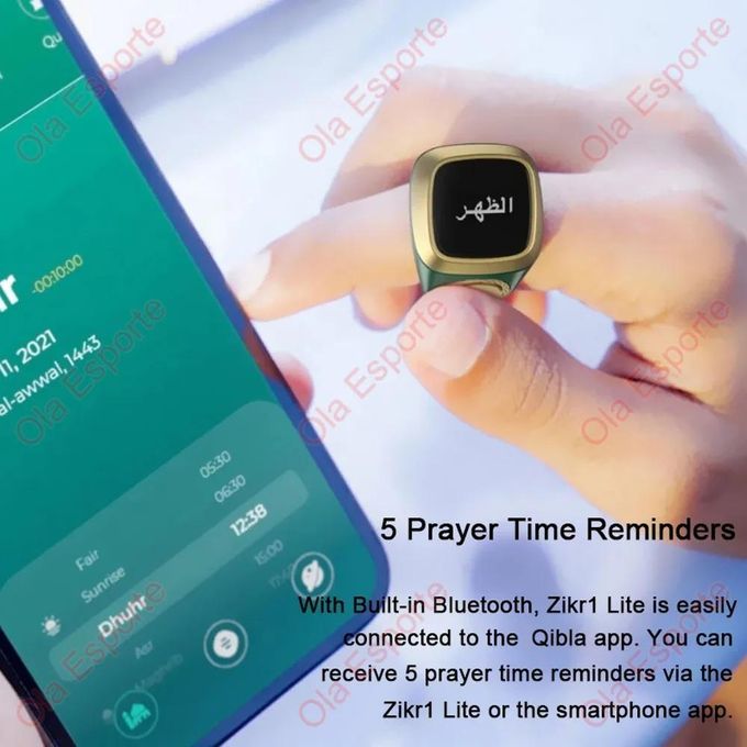 iqibla Bague Tasbih Intelligente avec Compteur Électronique