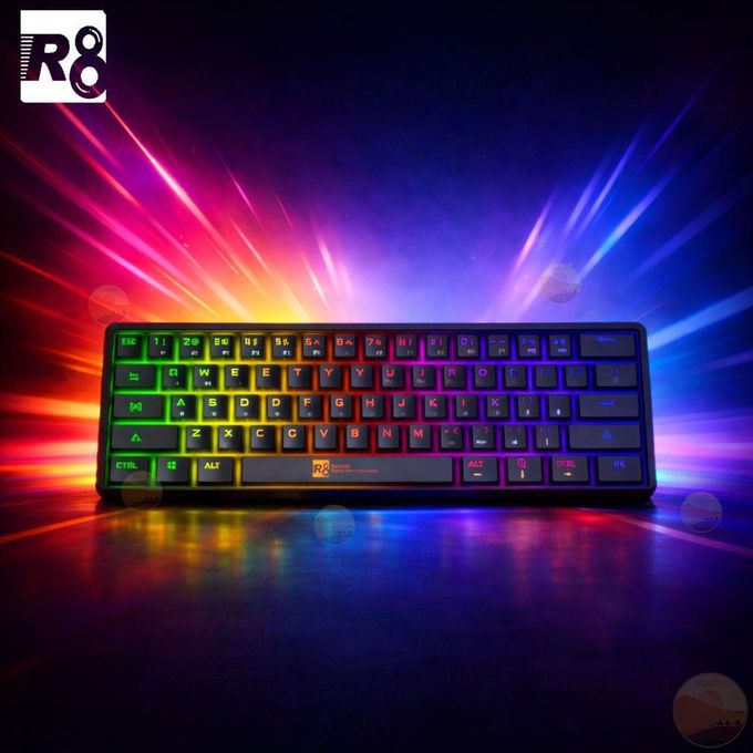 R8 Clavier Gamer Mini Mechanical Keyboard 60% 61 Keys RGB Portable ...