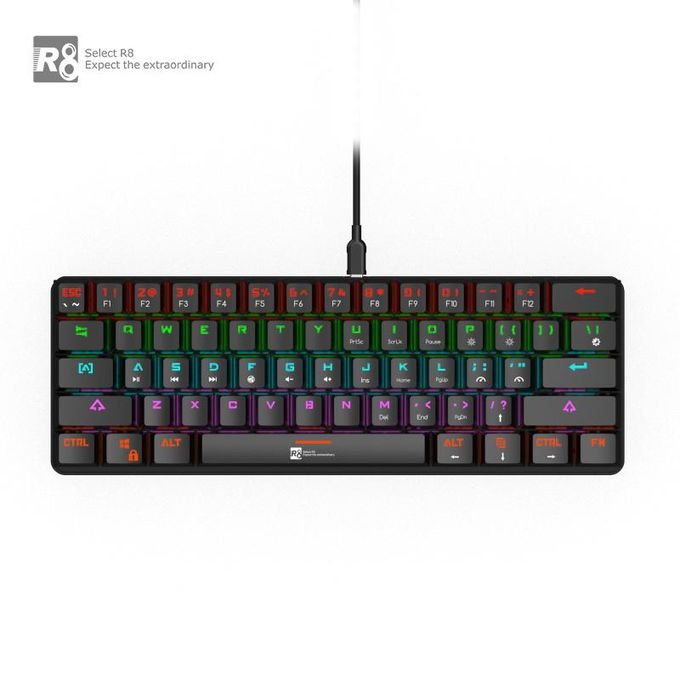 R8 Clavier Gamer Mini Mechanical Keyboard 60% 61 Keys RGB Portable ...
