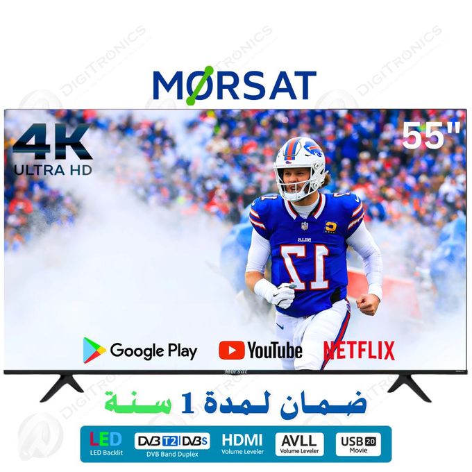 MORSAT 55 4K UHD Smart Android TV, Film USB, HDMI, YouTube + Support ...