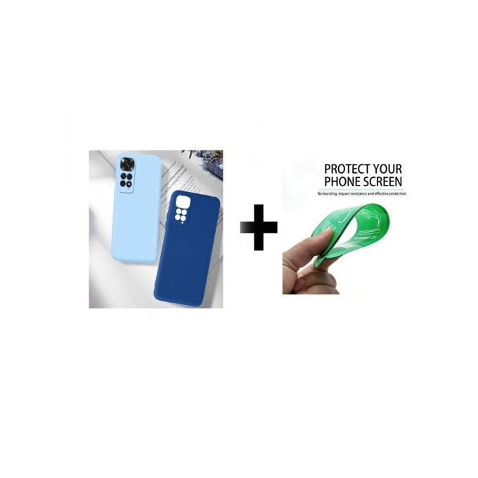 Case Pack 2 Pochette Xiaomi Poco Pro 4g Silicone Goma Bleu Et Bleu Ciel Ciramik à Prix Pas