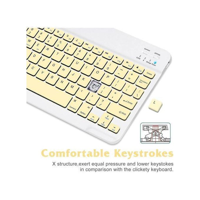 Generic Clavier Mini clavier et souris sans fil Bluetooth rechargeable ...