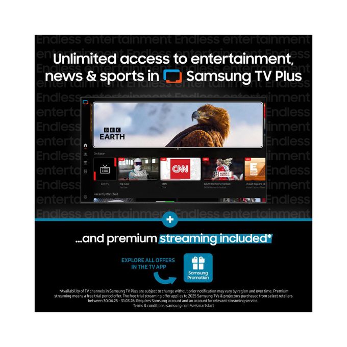 Samsung 65 Crystal UHD 4K Smart TV One UI Tizen, HDR10+