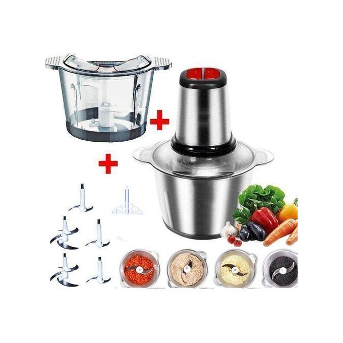 Cooking Hachoir électrique 2 bols Inox et Verre + 5 Lames et batteur et ...