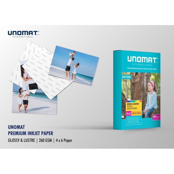 UNOMAT Papier photo brillant ultra premium 260 GSM 4R