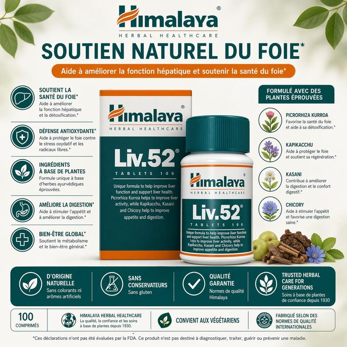 Himalaya Liv-52 Liver Care + Detox 100 tablets à prix pas