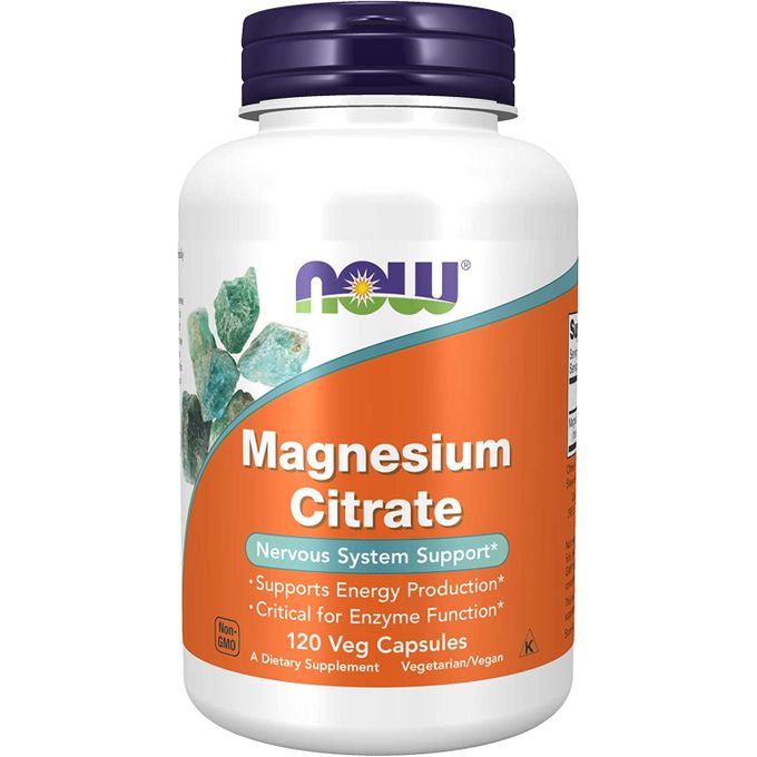 Now Foods Magnesium Citrate Enzyme Function Nervous System Support 120 ...