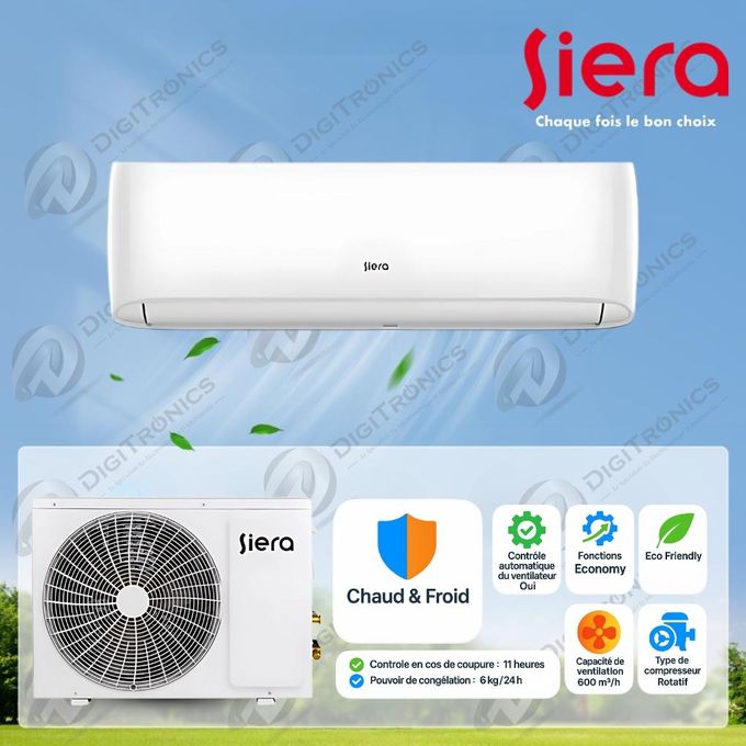 Siera Climatiseur 12000 BTU, Chaud & Froid, R410A, Éco-énergétique, AS-12HR4SYRCA01 | جوميا المغرب