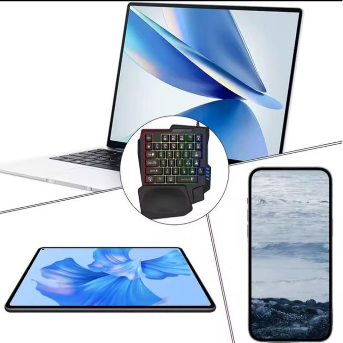 Jedel PACK GAMING Clavier une main, Clavier Gamer Gaming Mini Clavier ...