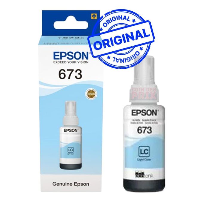 Epson 673 LC Cyan Clair Bouteille d’encre d’origine (C13T67354A ...