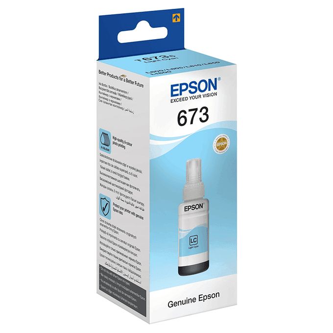Epson 673 LC Cyan Clair Bouteille d’encre d’origine (C13T67354A ...