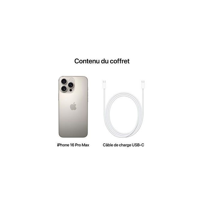 Apple iPhone 16 Pro Max - 6.9" - 8GB RAM + 256GB - Titane