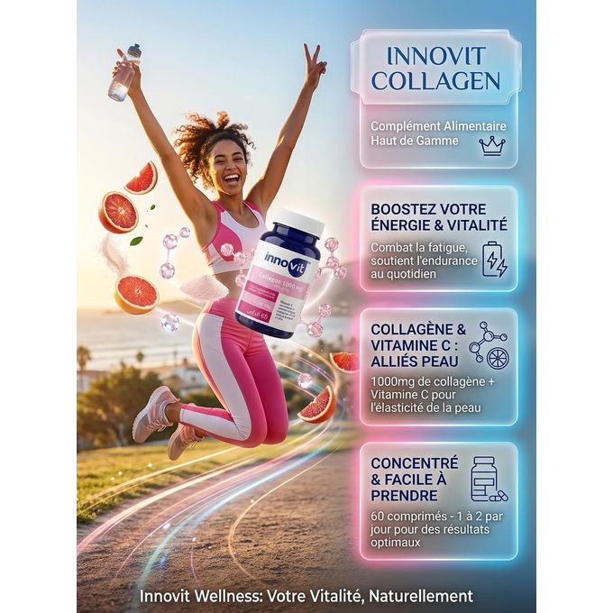 INNOVIT Collagène 1000mg + Vitamine C - Anti-Âge - 60