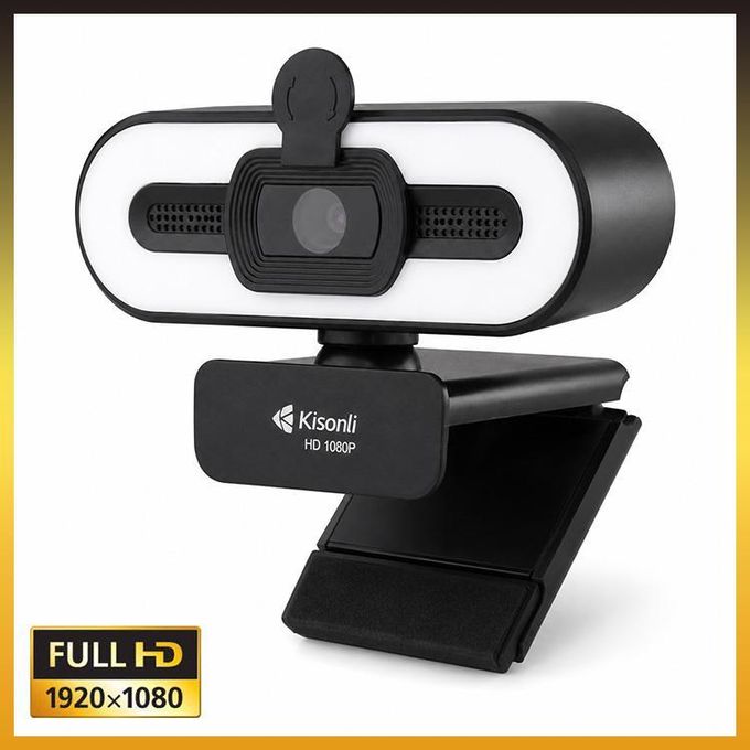 Kisonli Webcam D2 HD PC USB 1080P avec Micro Intégré et