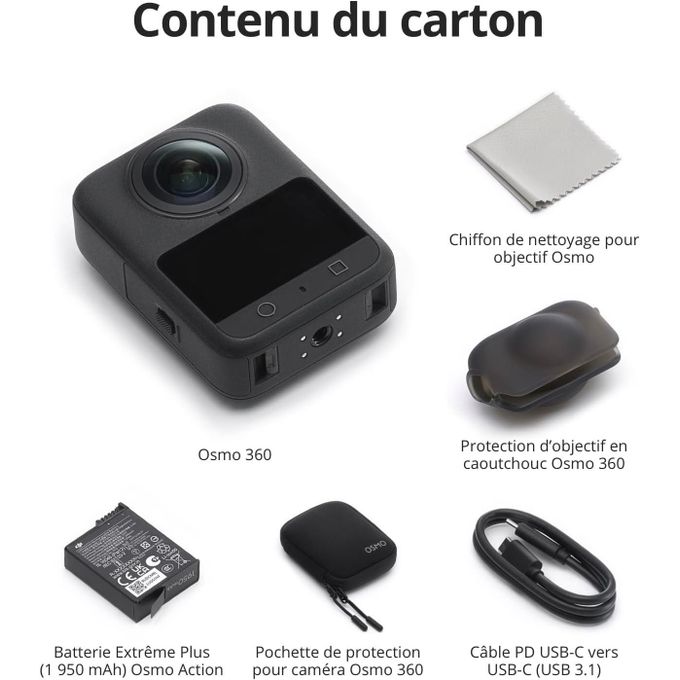 Dji Osmo Bundle Vlog Osmo 360, caméra 360 idéale pour Vloggers avec ...
