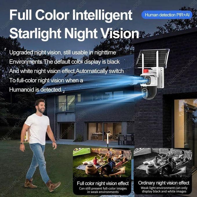Generic AI Caméra de vidéosurveillance solaire extérieure