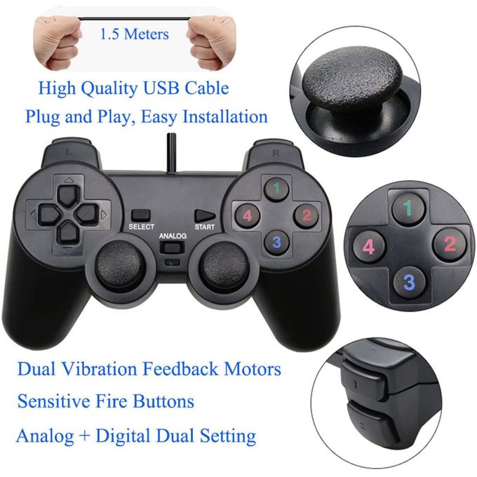 Generic Manette controleur USB pour PC Manette De Jeu Filaire USB pour ...