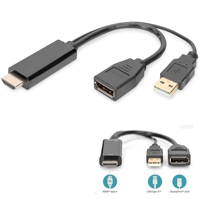 Generic Adaptateur HDMI Mâle vers DisplayPort Femelle // HD/M + Usb/M ...