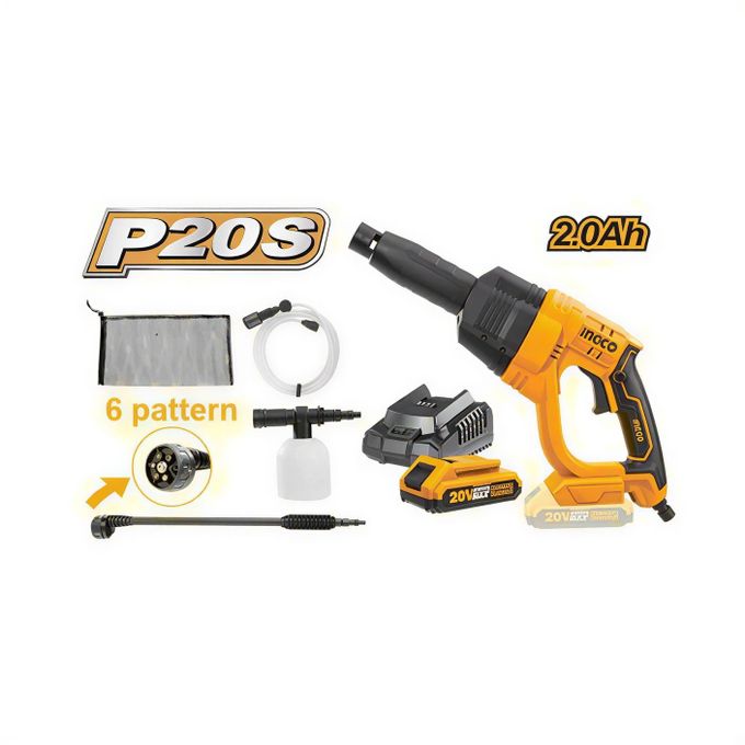 Ingco Nettoyeur Haute Pression Sans Fil 20V - Kit Complet